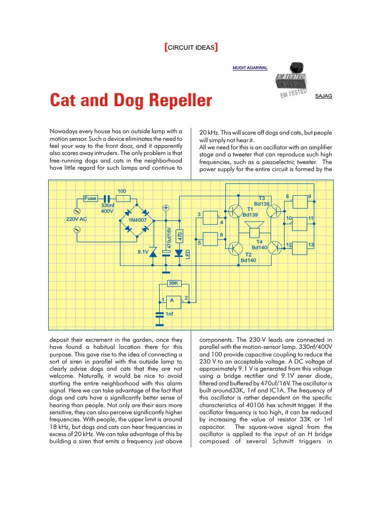Cat and Dog Repellent | PDF | Electronic Oscillator | Electrical Components