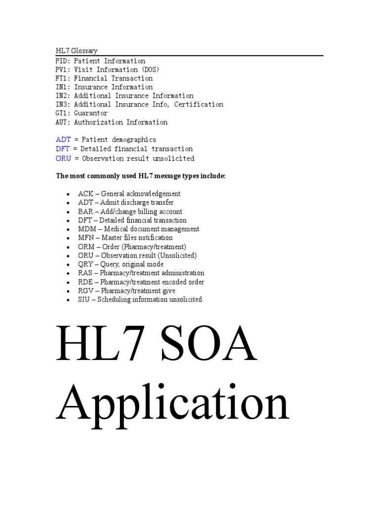 Hl7 Soa Application: ADT DFT ORU | PDF | Information Technology Management | Information Science