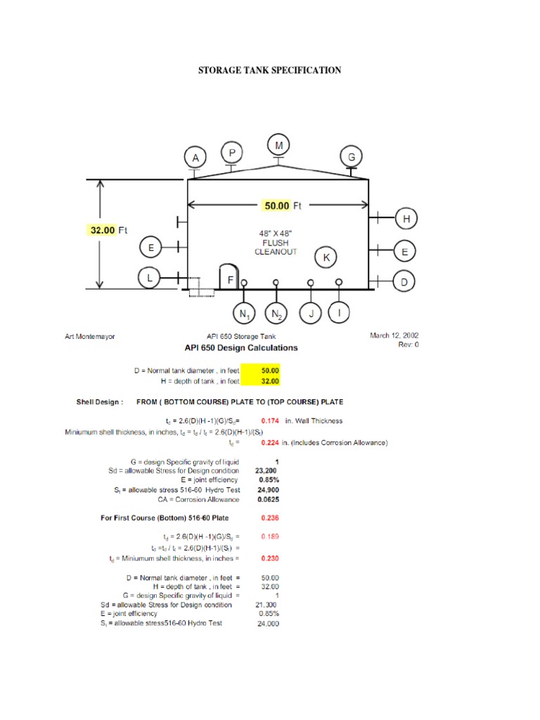 Storage Tank Specification | PDF