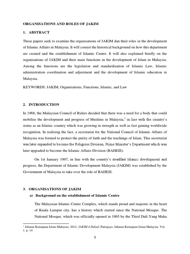 JAKIM: Roles and Development in Malaysia | PDF | Malaysia | Religious ...