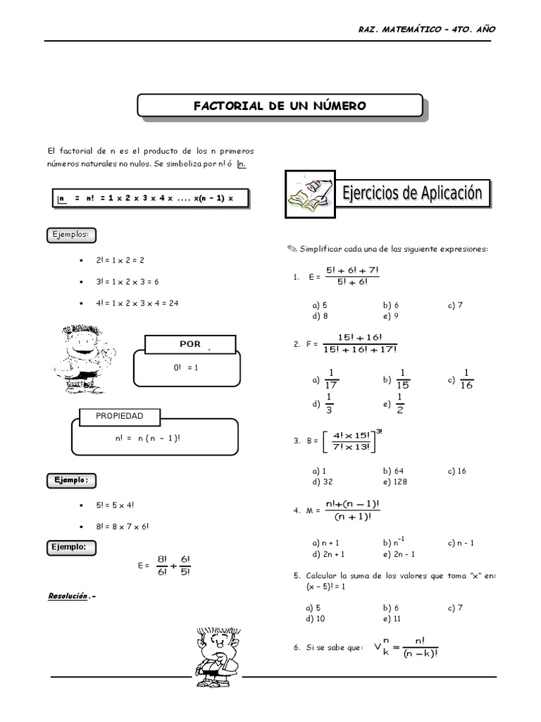 Factorial de Un Número | PDF | Números | Matemática Elemental