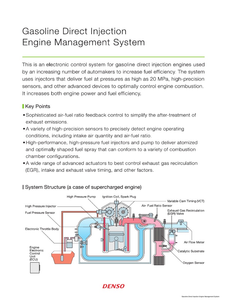 DENSO, Gasoline Direct Engine Management System | PDF | Fuel Injection ...