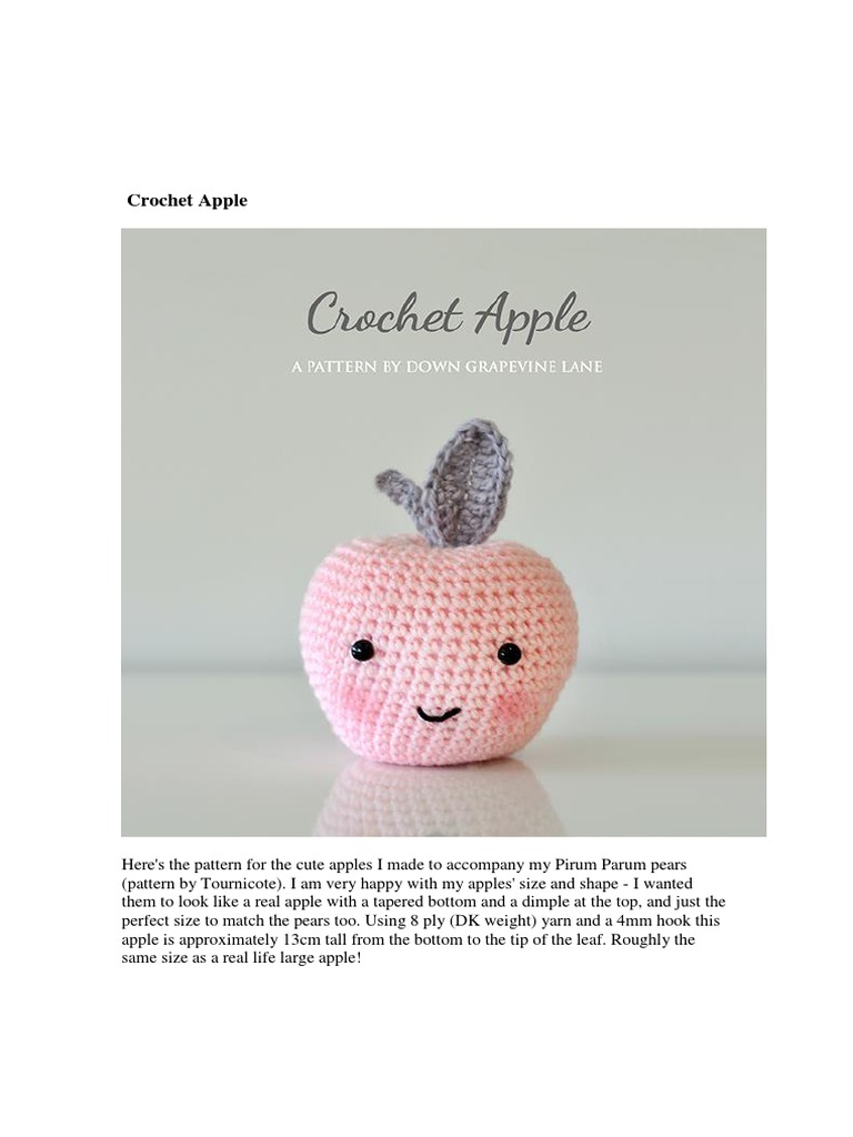 Crochet Apple | PDF | Crochet | Yarn