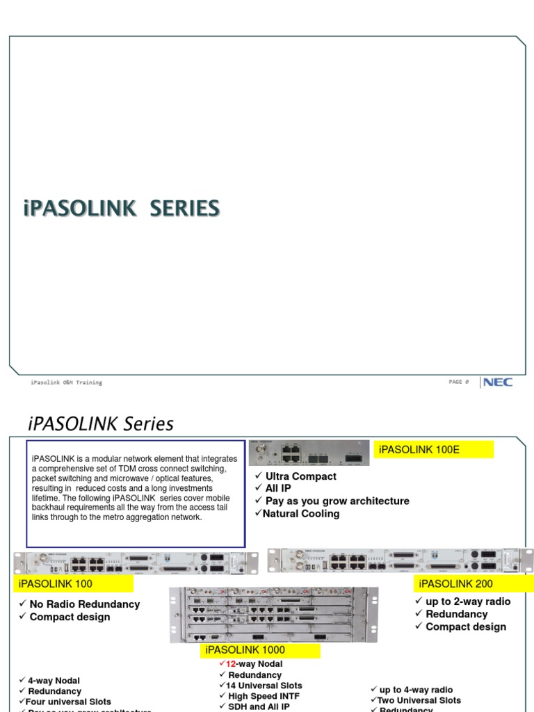 IPasolink OM Training (Platform Introduction) Part 1 | PDF | Quality Of Service | Ethernet