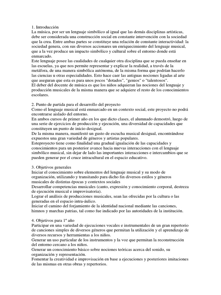 Ejemplo de Proyecto Musical | PDF | Ritmo | Los símbolos