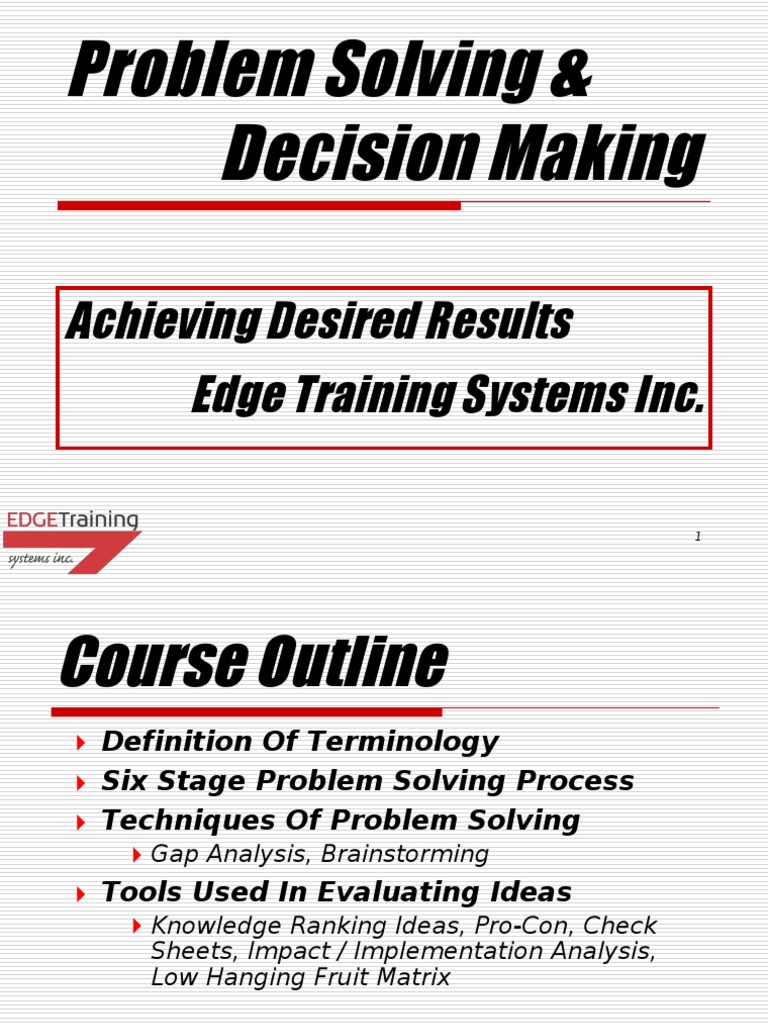 Edge Problem Solving | PDF | Brainstorming | Thought
