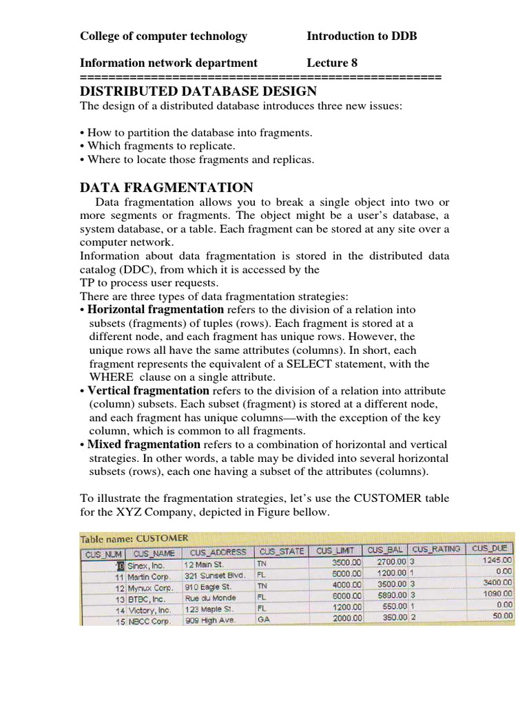 Strategies for Data Fragmentation, Replication, and Allocation in Distributed Database Design ...