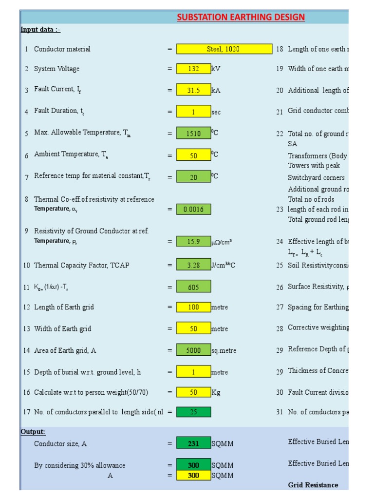 Substation Earthing Design: Input Data | PDF | Electrical Substation | Electric Power