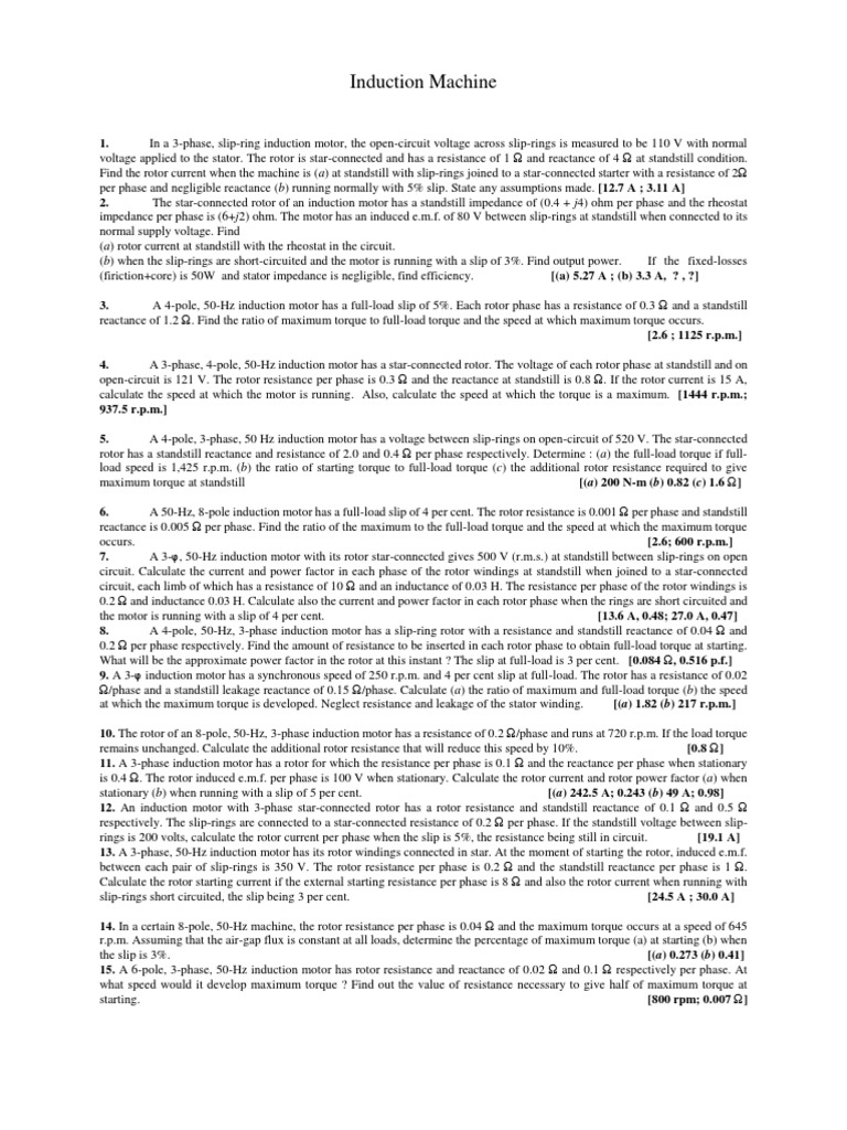 Tutorial Induction Machine | PDF | Mechanical Engineering ...