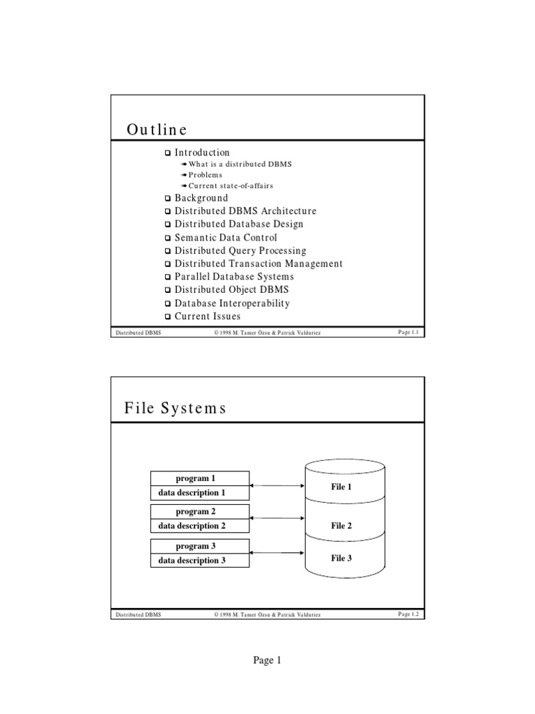 Outline: What Is A Distributed DBMS Problems Current State-Of-Affairs | PDF | Parallel Computing ...