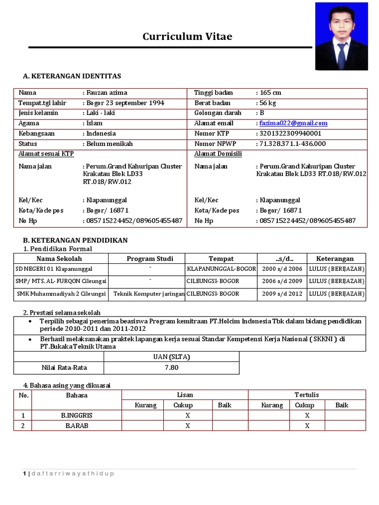 CV Fauzan Azima | PDF