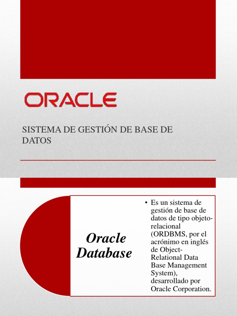 Oracle - Caracteristicas Generales | PDF | Base de datos Oracle | Oracle Corporation