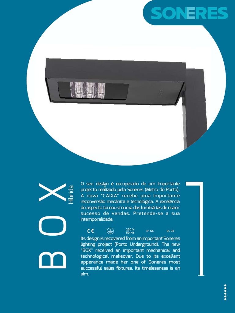 FT - Soneres Box e | PDF | Iluminação | Eletrodinâmica