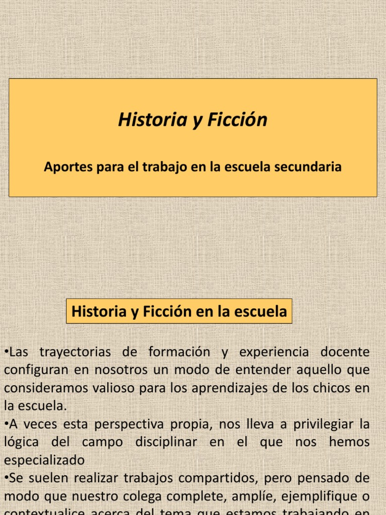 Presentación Historia y Ficción | PDF | Novelas | Verdad