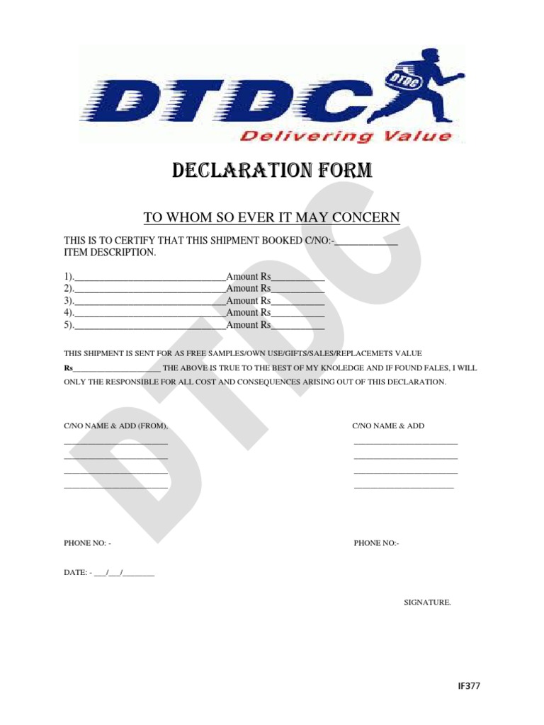 Declaration Form