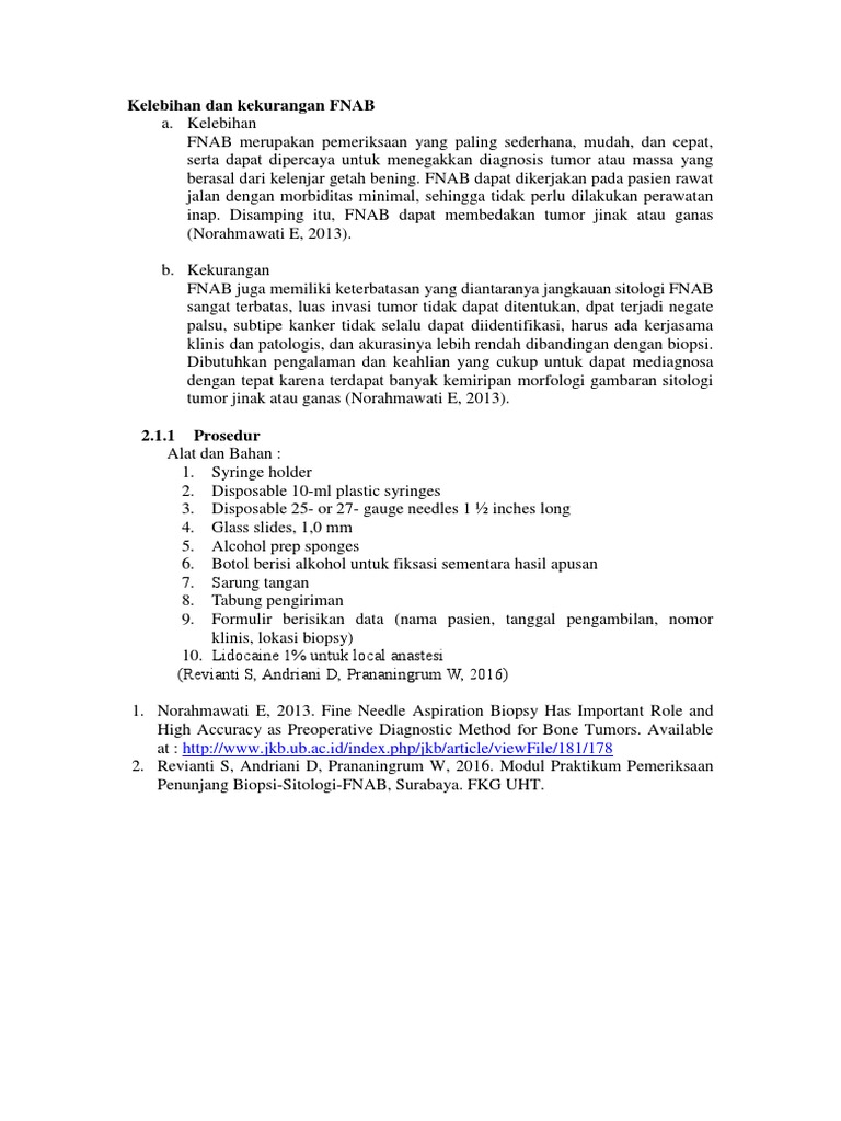 Kelebihan Dan Kekurangan FNAB | PDF