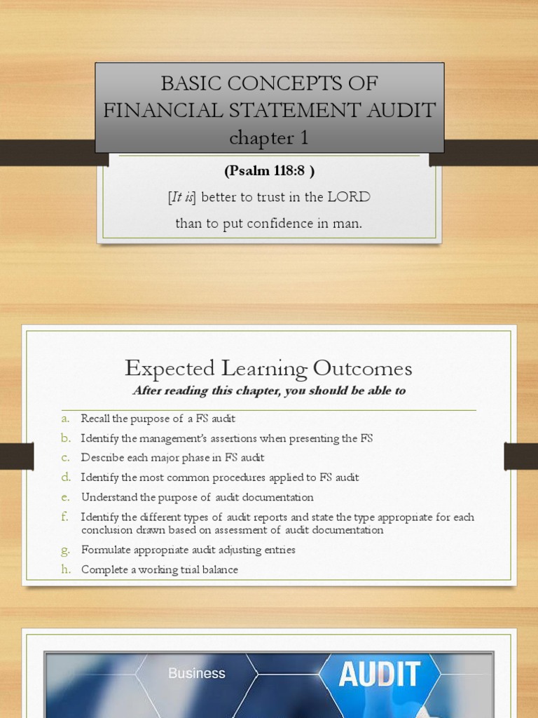 Basic Concepts of Financial Statement Audit | PDF | Financial Audit | Audit