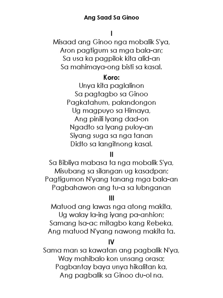 Ang Saad Sa Ginoo | PDF