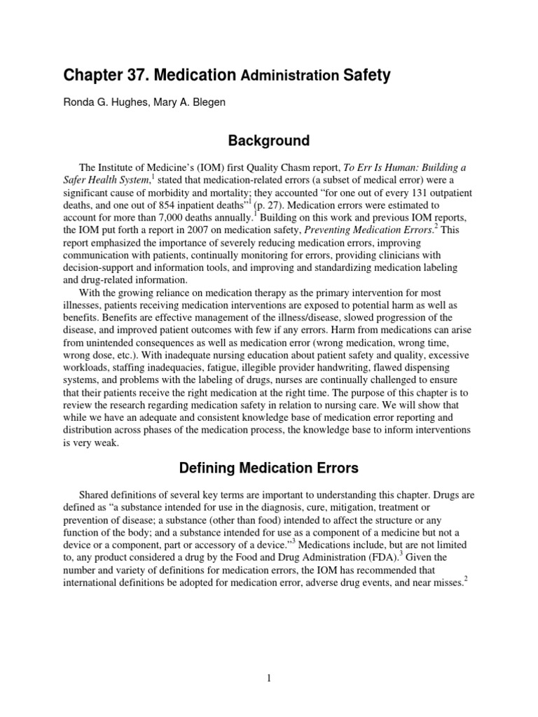 Medication Error.pdf | Medical Error | Patient Safety