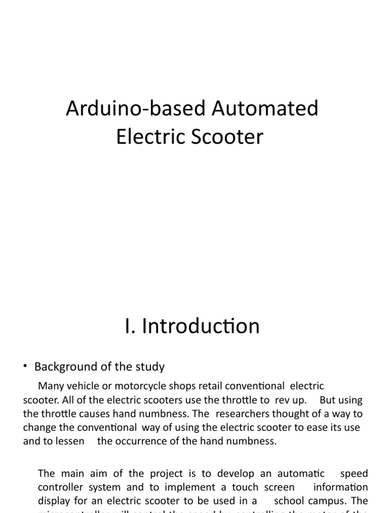 Arduino Based Automated Electric Scooter | PDF | Arduino | Vehicles