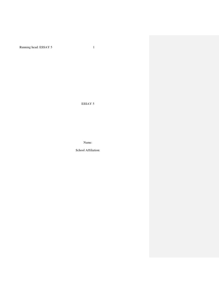 Running Head: Essay 5 1 | PDF | Research And Development | Telephone