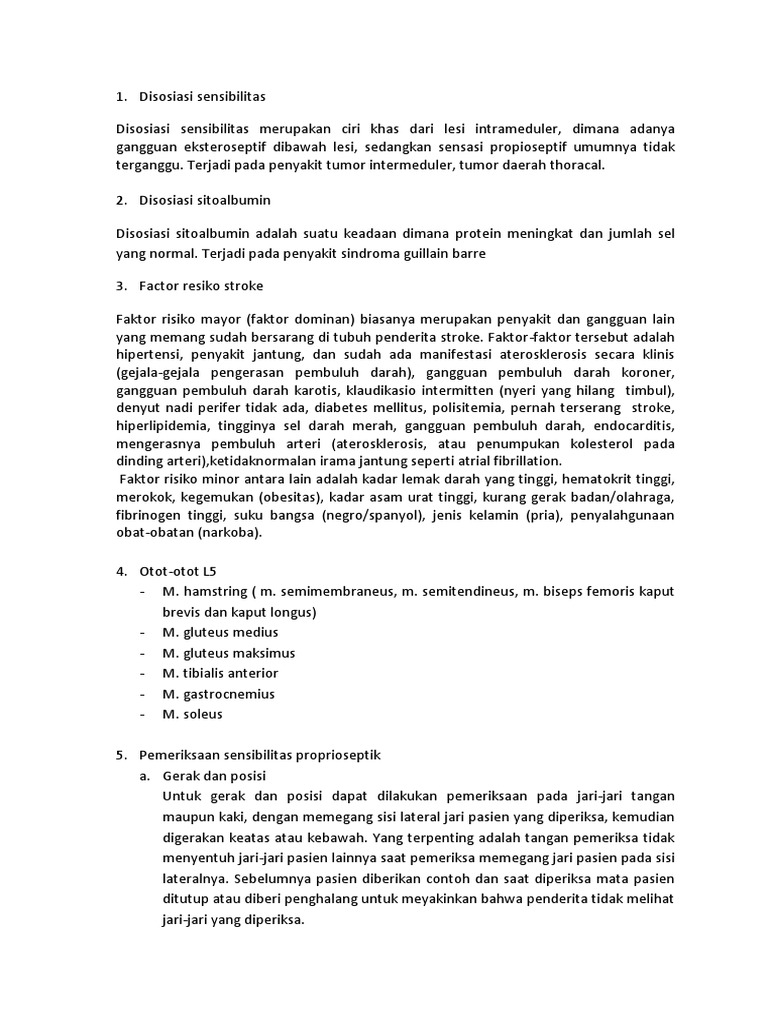 Disosiasi Sitoalbumin dan Sensibilitas | PDF