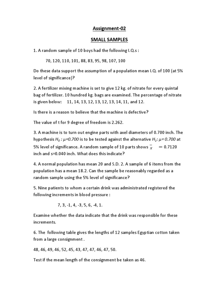 Small Samples | PDF | Variance | Standard Deviation