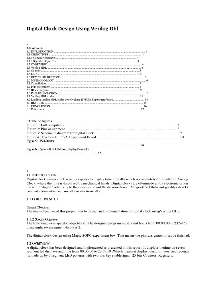 Digital Clock Design Using Verilog DHL | PDF | Hardware Description Language | Clock