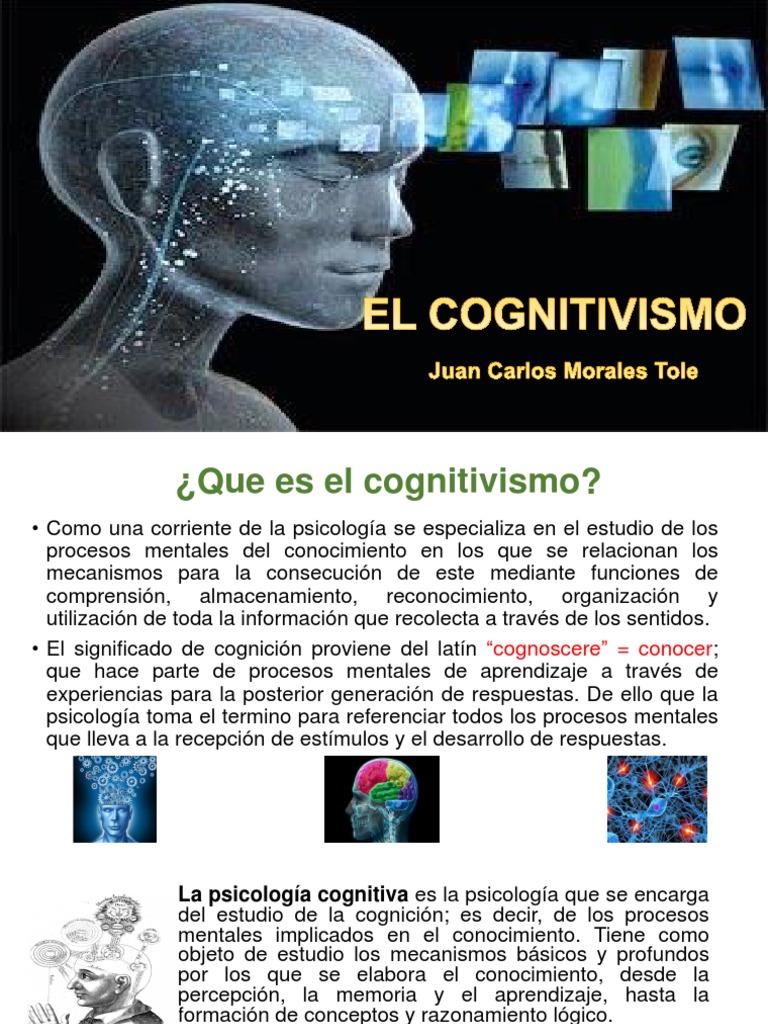 El Cognitivismo Diapositivas | PDF | Psicología cognitiva | Aprendizaje
