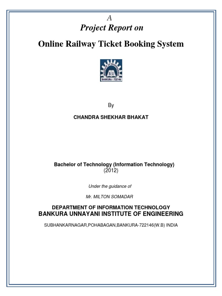 Railway Reservation System Project Report PDF | PDF | Active Server ... Railway Reservation System Project Report PDF | PDF | Active Server ...