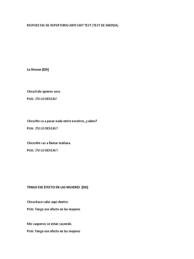 Respuestas de Repertorio Anti-Shit Text | PDF