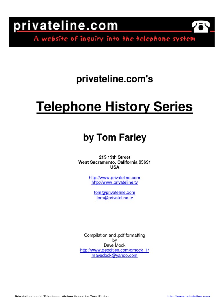 Telephone History Series Rev1 | PDF | Telephone | Telegraphy