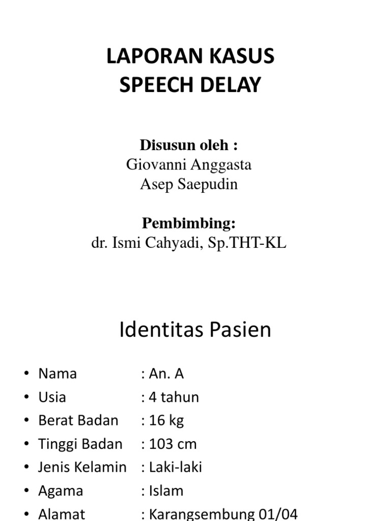 Speech Delay | PDF