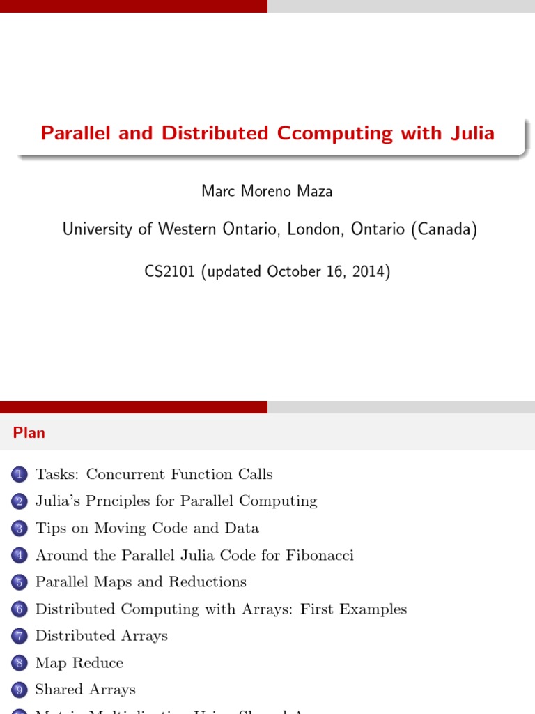 Parallel Computing With Julia | PDF | Parallel Computing | Message Passing