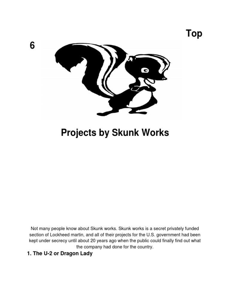 Top 5 Projects by Skunk Works | PDF | Lockheed Martin F 35 Lightning Ii ...