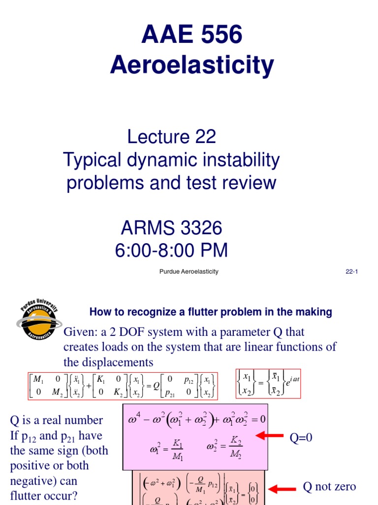 Flutter and Divergence in Aeroelasticity | PDF | Stability Theory ...