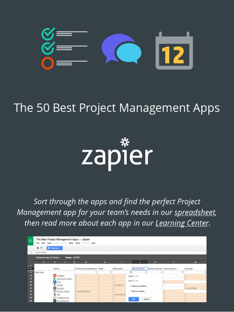 Best Project Management Apps Cheat Sheet PDF | PDF | Ios | Android (Operating System)