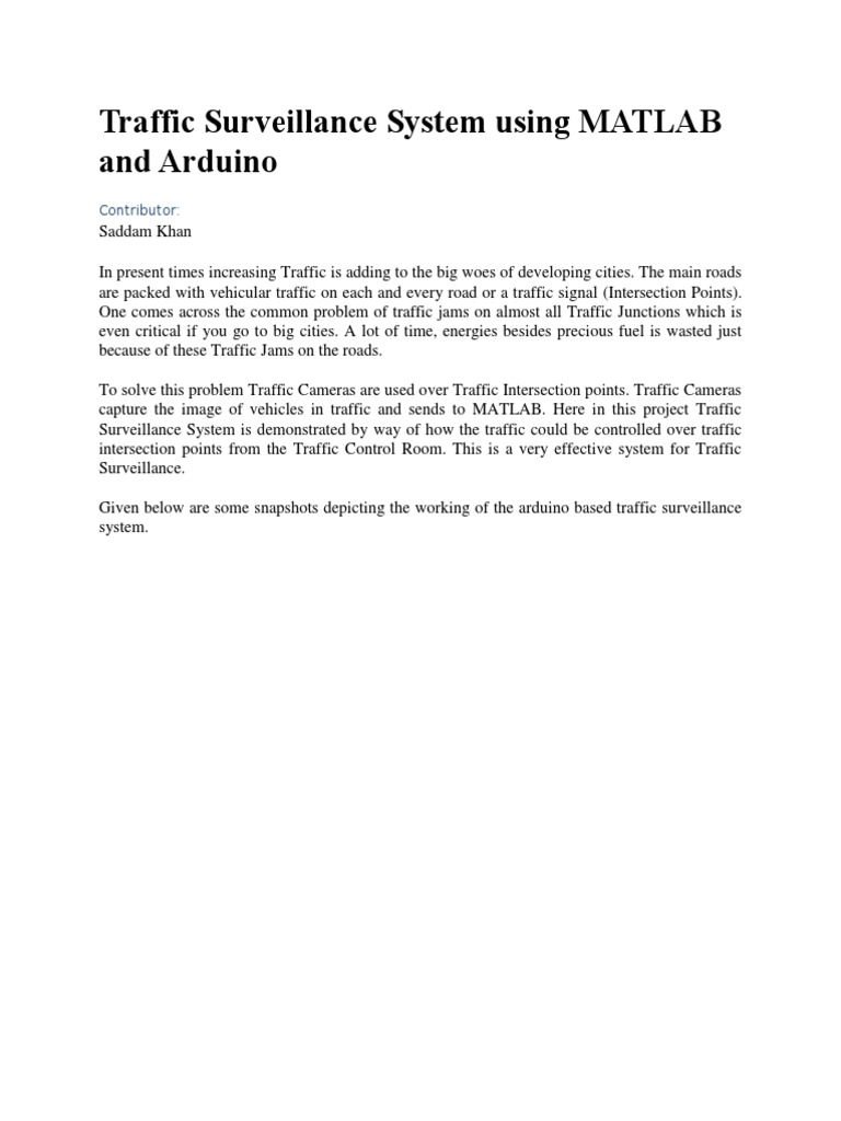 Traffic Surveillance System Using Matlab And Arduino Pdf 0745