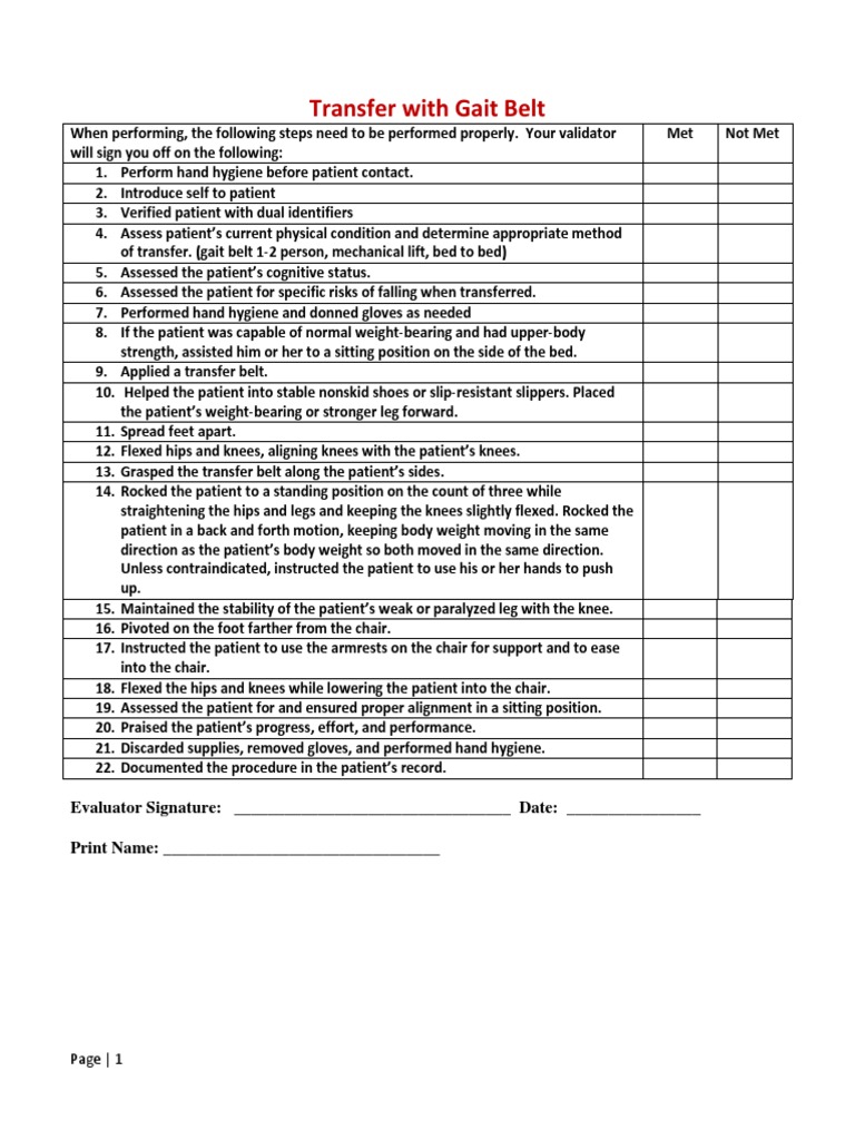 Gait Belt Competency