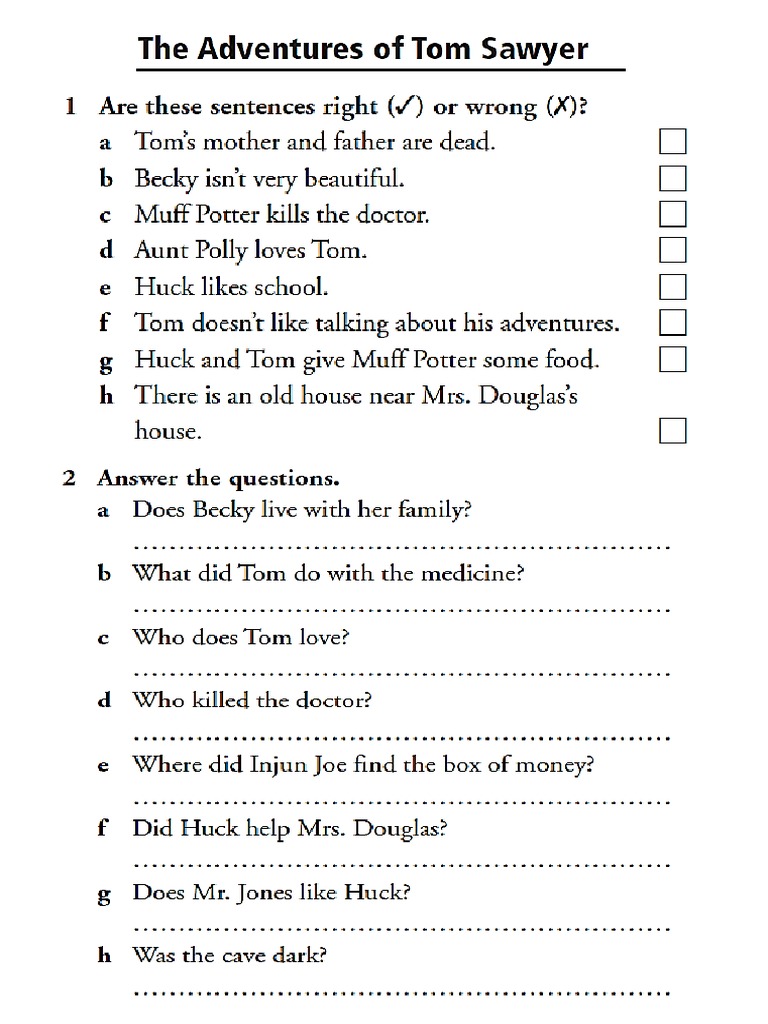 Tom Sawyer Test PDF | PDF