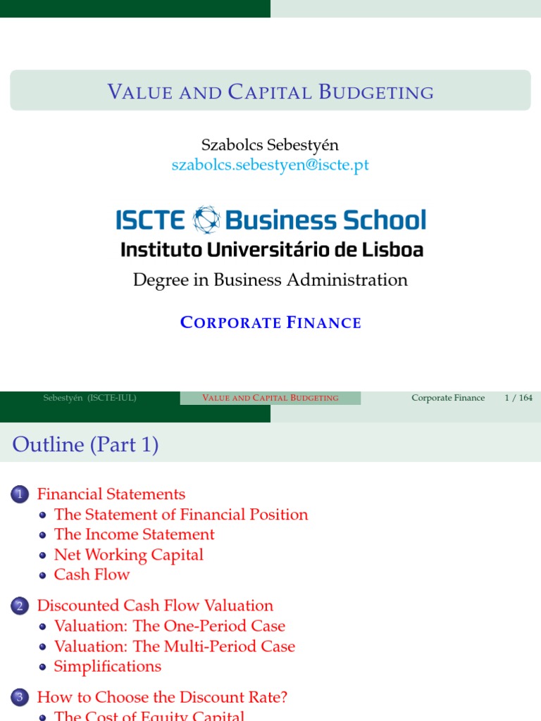 01 Value and Capital Budgeting Slides | PDF | Valuation (Finance ...