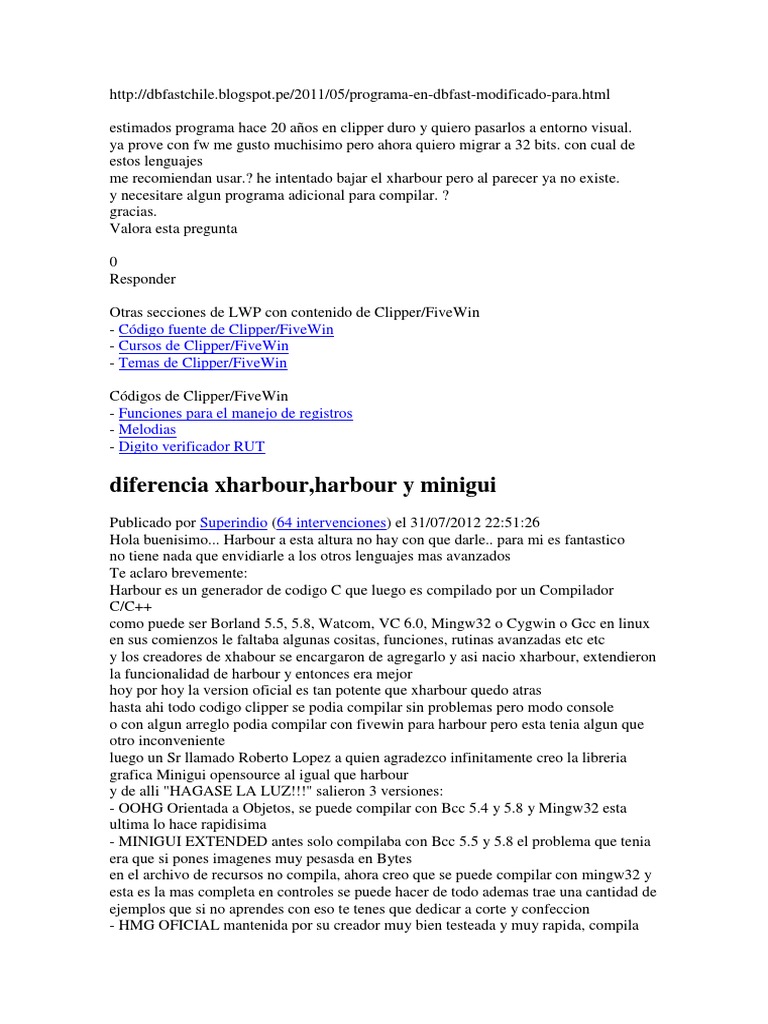 Harbour | PDF | Compilador | Mi sql