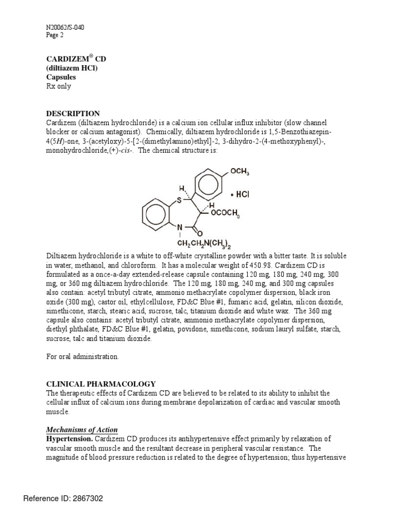Diltiazem | PDF | Blood Pressure | Pharmacology