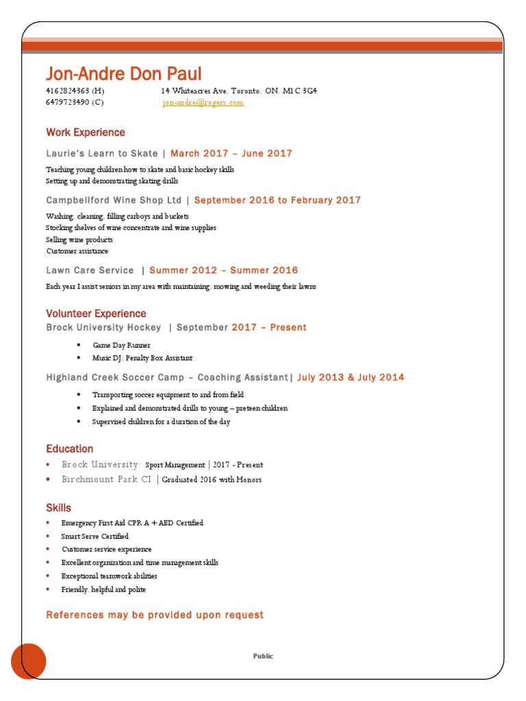 Jon-Andre Don Paul Resume | PDF