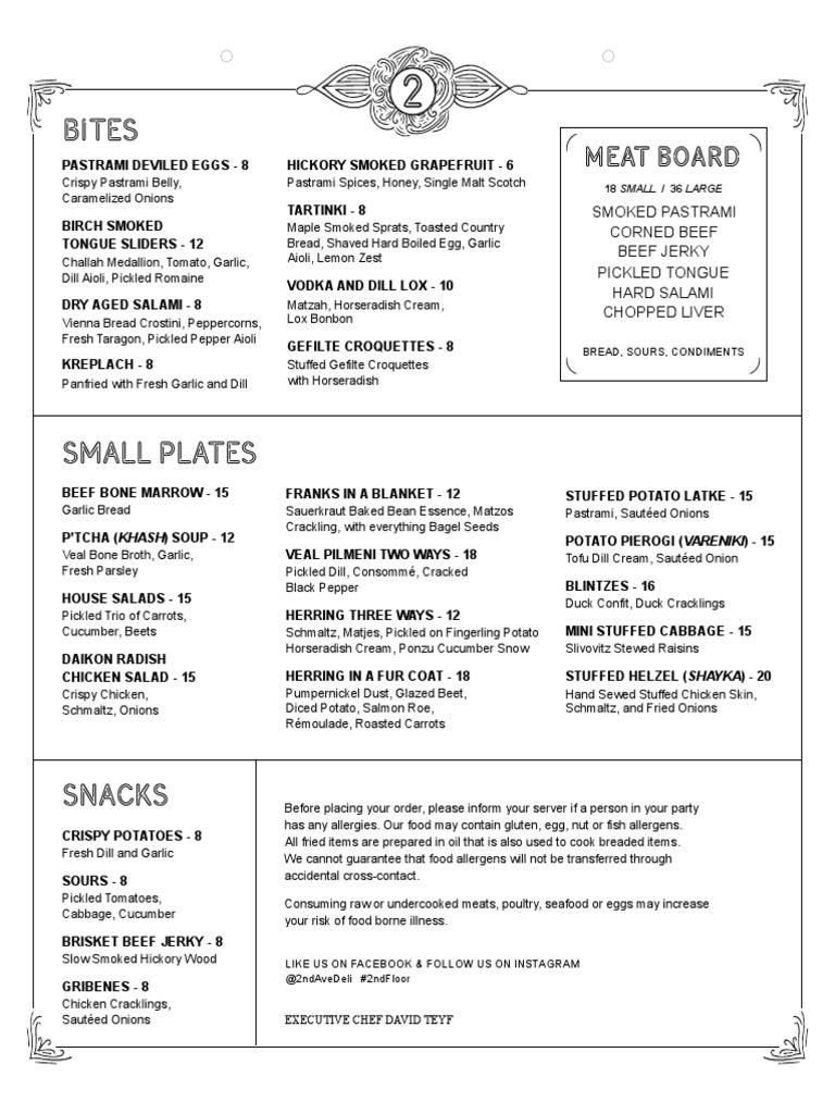 2nd Ave Deli Menu: Small Plates & Drinks | PDF | Wine | Grape