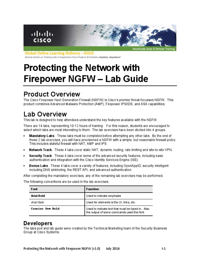 FJBT Network Security FTD Lab Guide v1 0d | PDF | Virtual Private Network | Computer Network