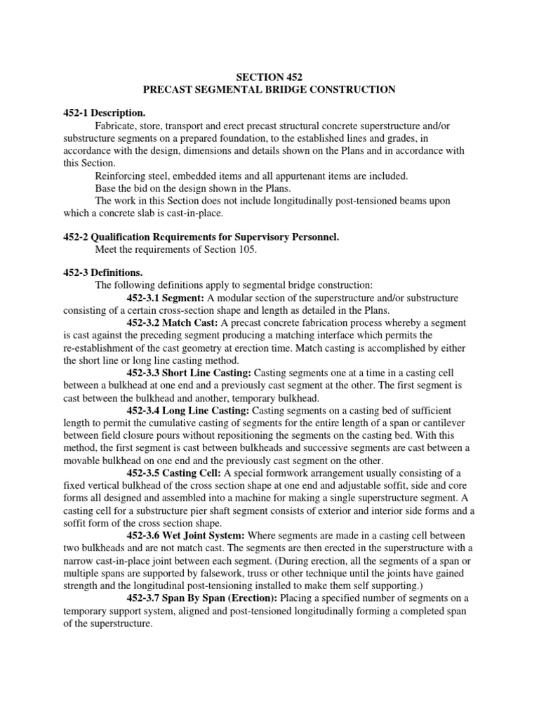 Precast Segmental Bridge Construction | PDF | Prestressed Concrete ...