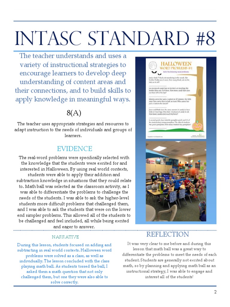 Intasc Standard 8 | Download Free PDF | Teaching Mathematics | Learning