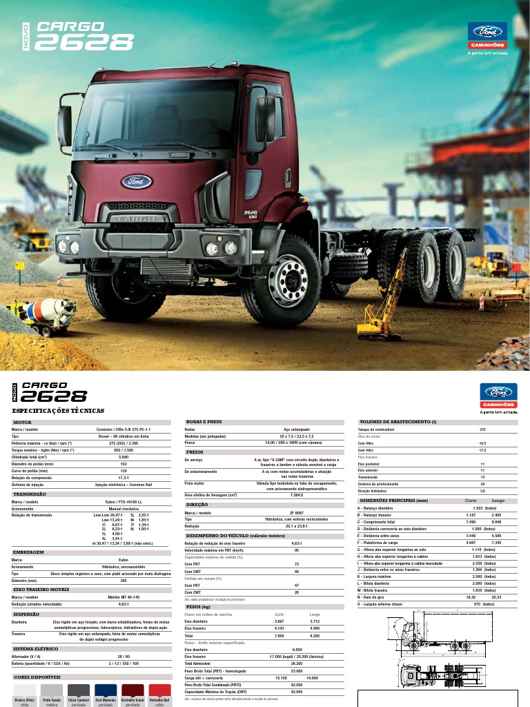 C 2628 Especificações Técnicas | Motores | Freio