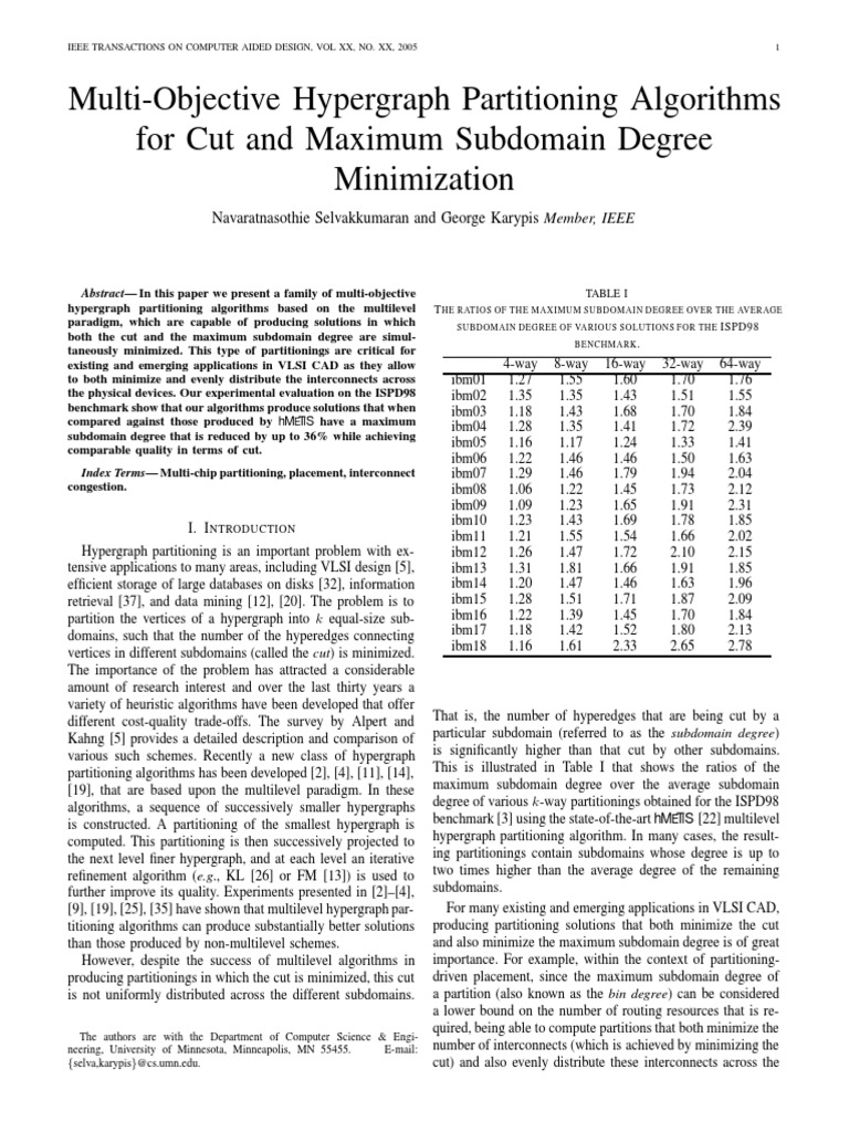 Multi-Objective Hypergraph Partitioning Algorithms For Cut and Maximum Subdomain Degree ...
